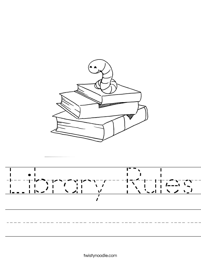 Library Rules Worksheet Twisty Noodle library-rules-worksheet-twisty-noodle