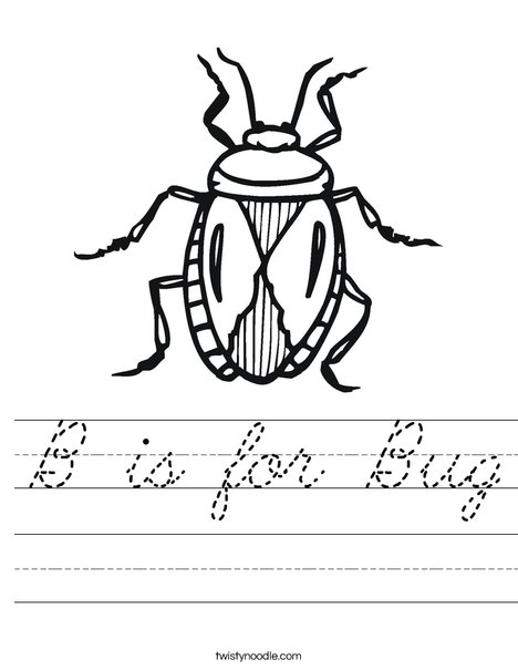 B Is For Bug Worksheet Cursive Twisty Noodle B Is For Bug Worksheet Cursive Twisty Noodle