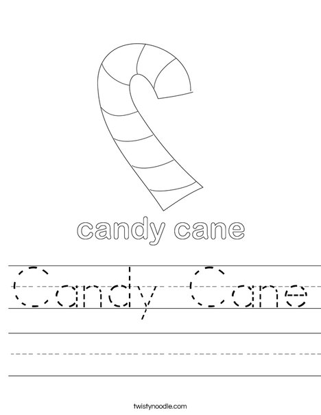 Candy Cane Worksheet - Twisty Noodle