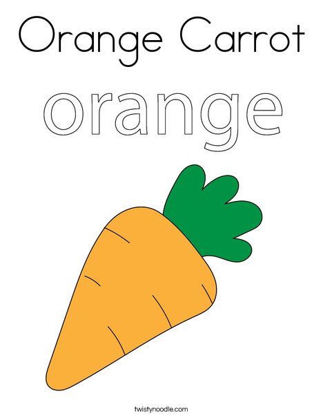 Orange Carrot Coloring Page - Twisty Noodle