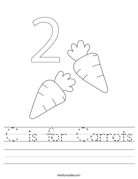 C is for Carrots Worksheet - Twisty Noodle