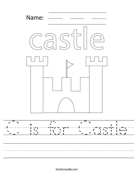 C is for Castle Worksheet - Twisty Noodle