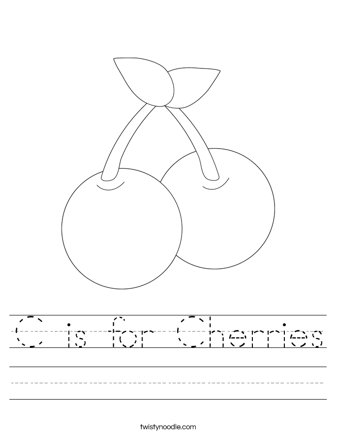C is for Cherries Worksheet - Twisty Noodle