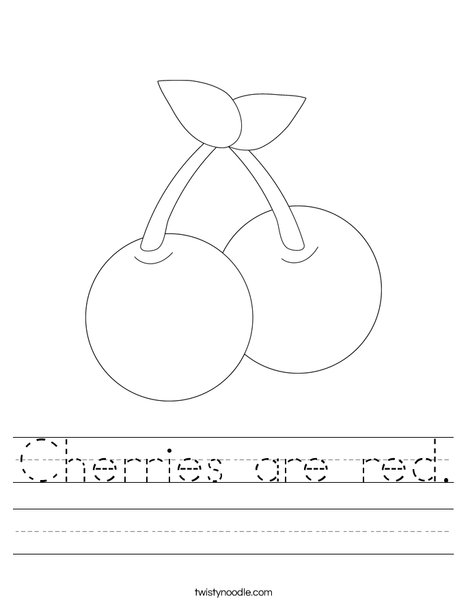 Cherries are red Worksheet - Twisty Noodle