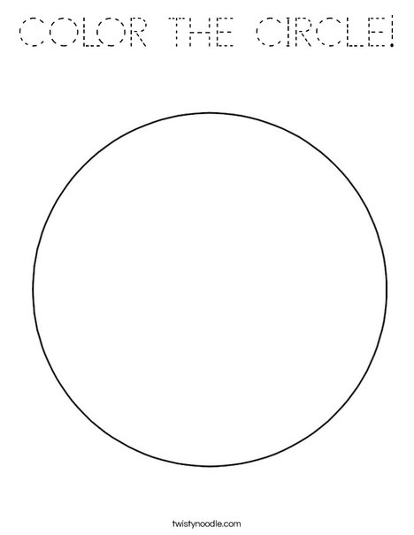 COLOR THE CIRCLE Coloring Page Tracing Twisty Noodle COLOR THE CIRCLE Coloring Page Tracing Twisty Noodle