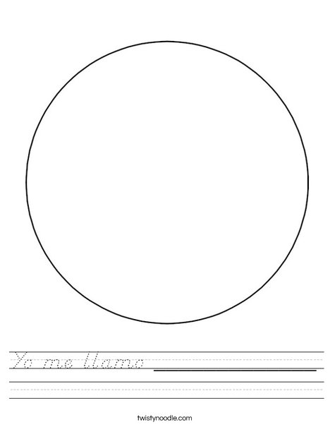 Yo me llamo _____________ Worksheet - D'Nealian - Twisty Noodle