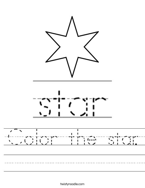 Color the star Worksheet - Twisty Noodle