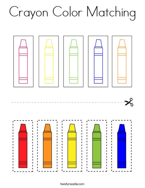 Crayon Color Matching Coloring Page - Twisty Noodle Crayon Color Matching Coloring Page - Twisty Noodle