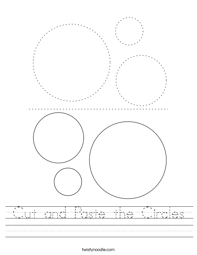Cut and Paste the Circles Worksheet - Twisty Noodle