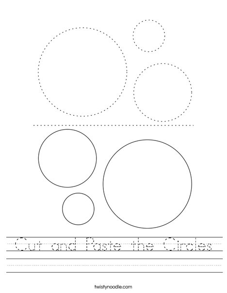 Cut and Paste the Circles Worksheet - Twisty Noodle