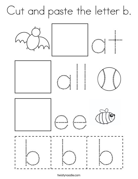 Letter B Cut And Paste Worksheet Letter B Cut And Paste Worksheet