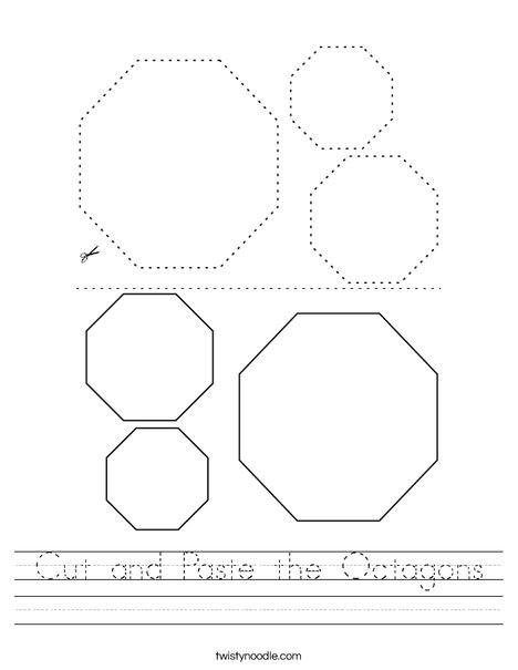 Cut and Paste the Octagons Worksheet - Twisty Noodle