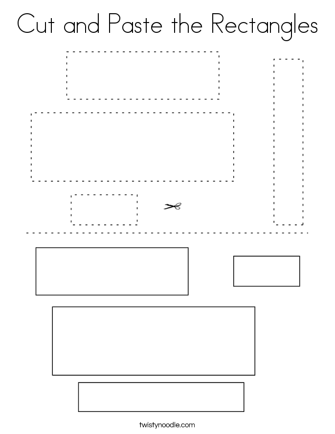 Cut and Paste the Rectangles Coloring Page - Twisty Noodle
