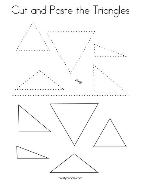 Cut and Paste the Triangles Coloring Page - Twisty Noodle