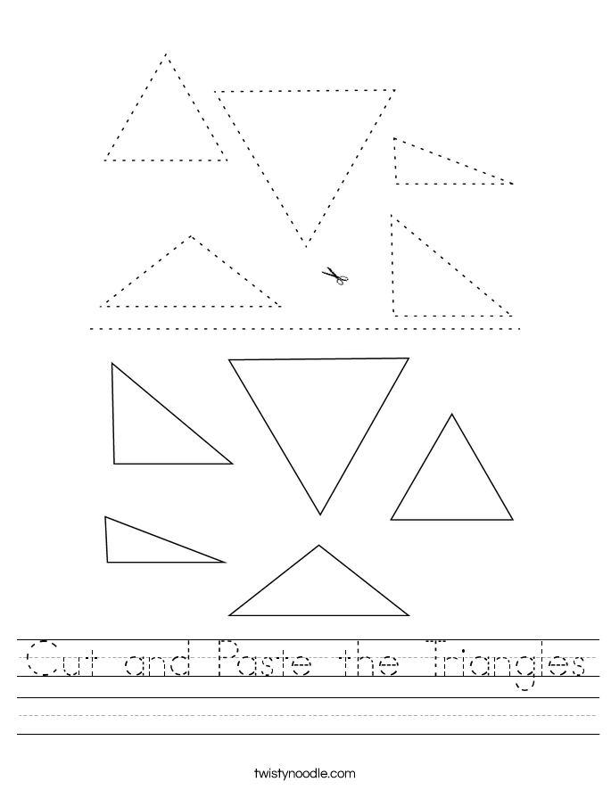 Cut and Paste the Triangles Worksheet - Twisty Noodle