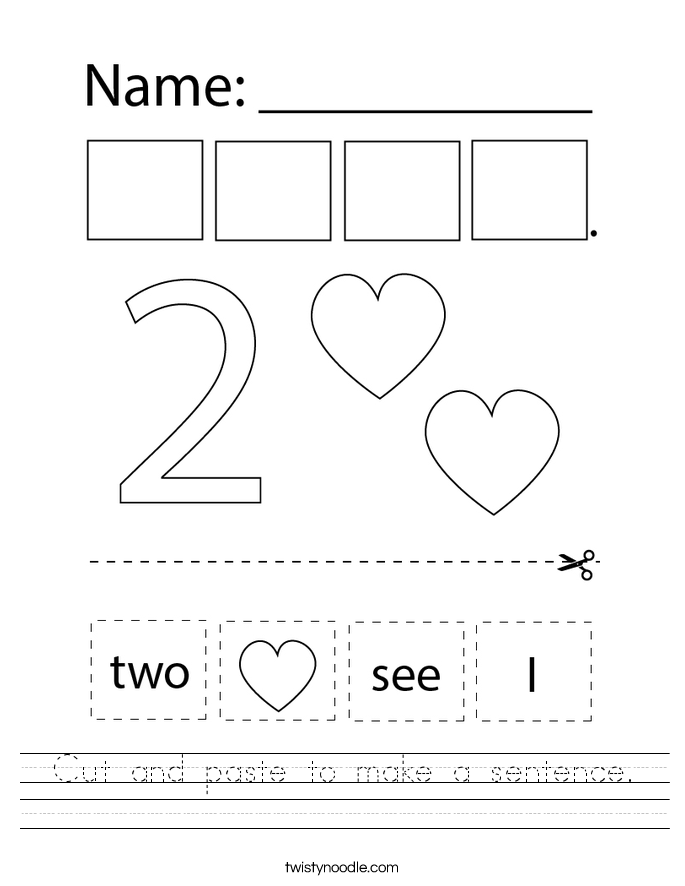 Cut And Paste To Make A Sentence Worksheet Twisty Noodle cut-and-paste-to-make-a-sentence-worksheet-twisty-noodle