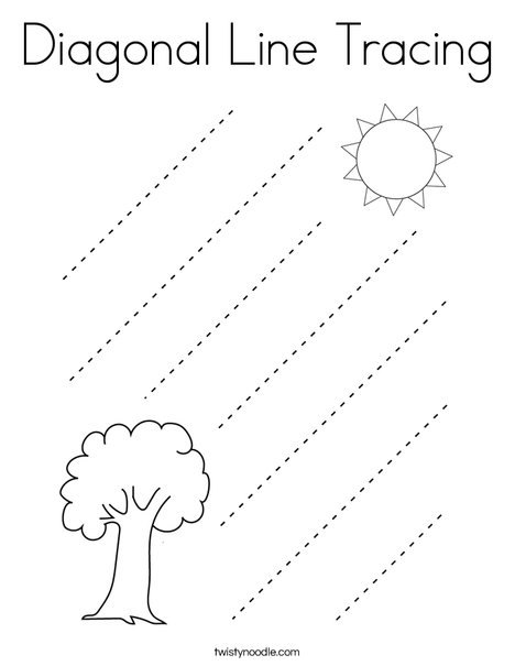 Diagonal Line Tracing Coloring Page - Twisty Noodle Diagonal Line Tracing Coloring Page - Twisty Noodle