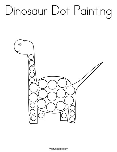 Dinosaur Dot Painting Coloring Page - Twisty Noodle Dinosaur Dot Painting Coloring Page - Twisty Noodle