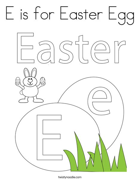 E is for Easter Egg Coloring Page - Twisty Noodle