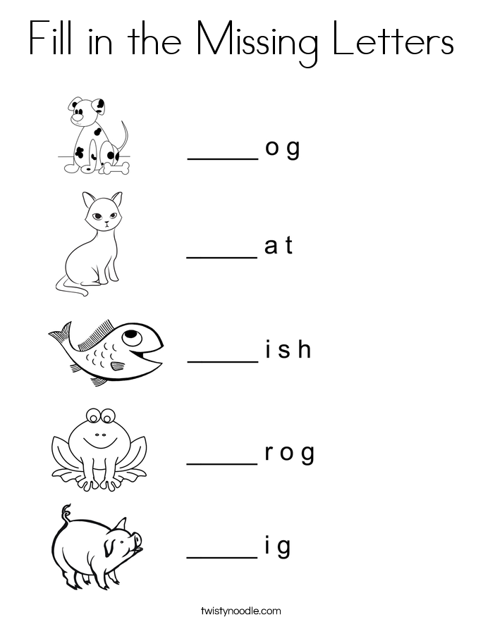 Fill In The Missing Letters Coloring Page Twisty Noodle Fill In The Missing Letters Coloring Page Twisty Noodle