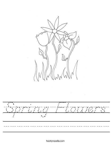 Spring Flowers Worksheet D Nealian Twisty Noodle spring-flowers-worksheet-d-nealian-twisty-noodle