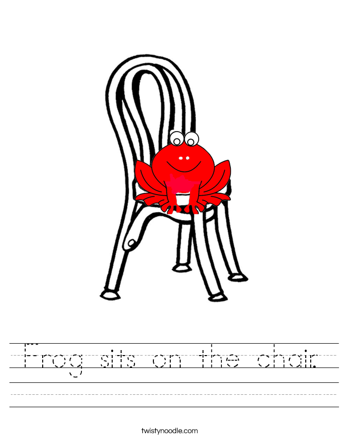 Frog sits on the chair Worksheet - Twisty Noodle