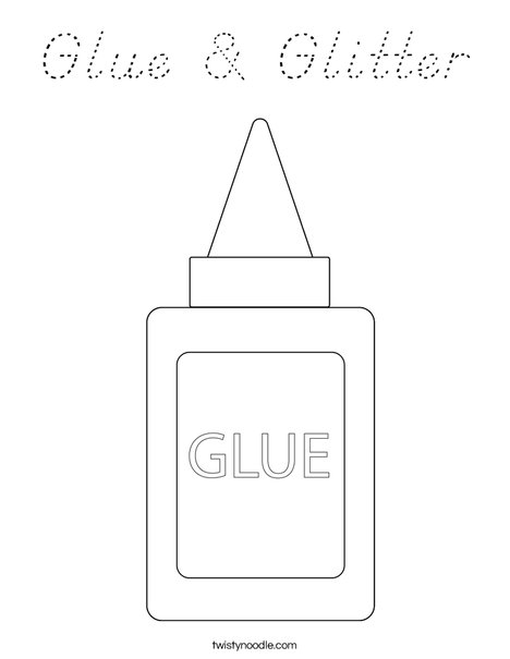 Glue & Glitter Coloring Page - D'Nealian - Twisty Noodle