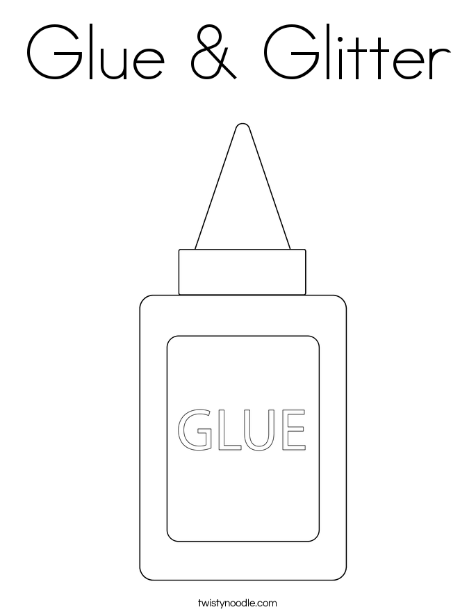 Glue & Glitter Coloring Page - Twisty Noodle