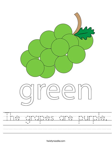 The grapes are purple Worksheet - Twisty Noodle