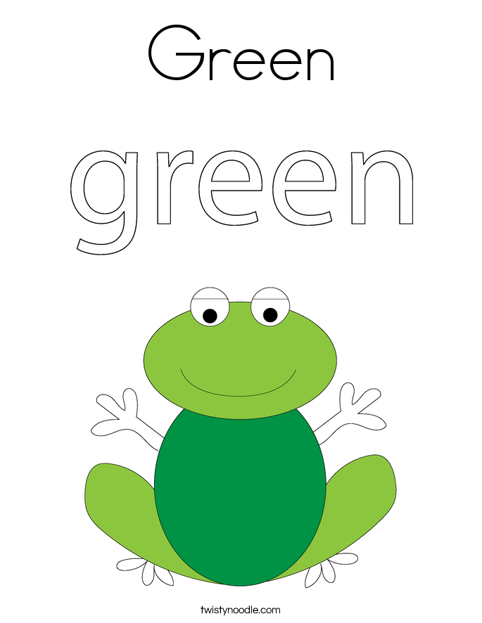 Green Coloring Page - Twisty Noodle