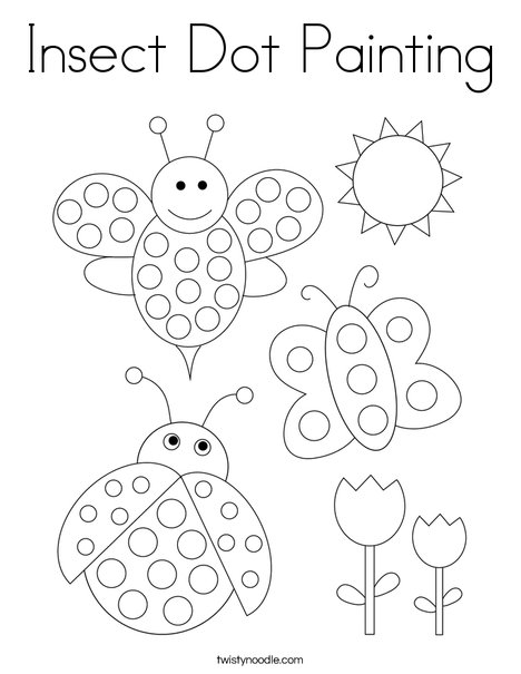 Insect Dot Painting Coloring Page - Twisty Noodle Insect Dot Painting Coloring Page - Twisty Noodle