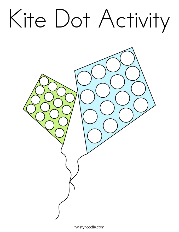 Kite Dot Activity Coloring Page - Twisty Noodle
