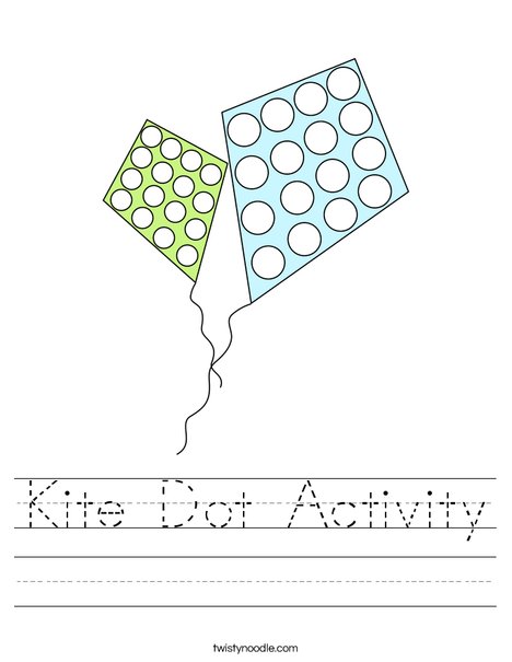 Kite Dot Activity Worksheet - Twisty Noodle