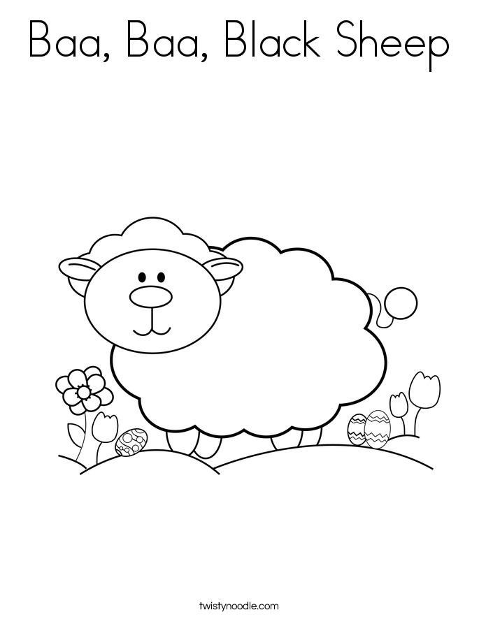 Baa, Baa, Black Sheep Coloring Page - Twisty Noodle Baa, Baa, Black Sheep Coloring Page - Twisty Noodle