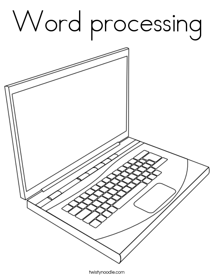 Word processing Coloring Page - Twisty Noodle Word processing Coloring Page - Twisty Noodle