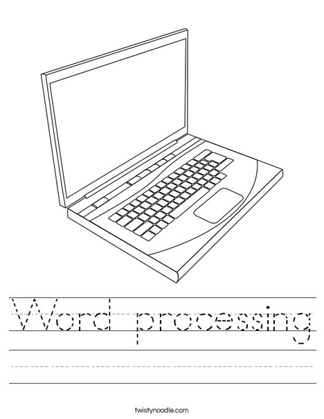 Word processing Worksheet - Twisty Noodle Word processing Worksheet - Twisty Noodle