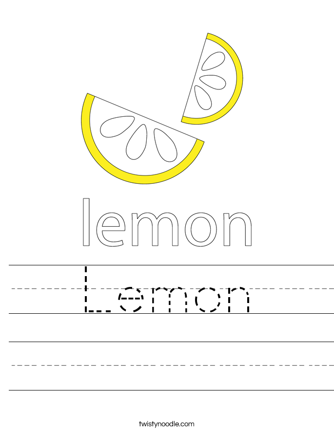 Lemon Worksheet - Twisty Noodle