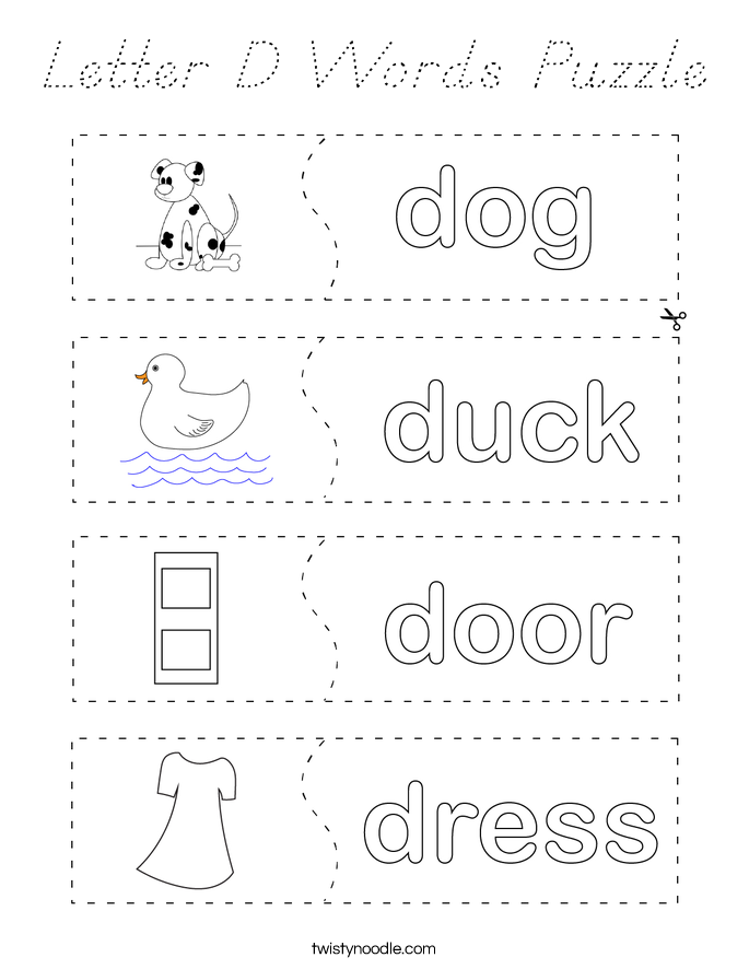 Letter D Words Puzzle Coloring Page D Nealian Twisty Noodle letter-d-words-puzzle-coloring-page-d-nealian-twisty-noodle