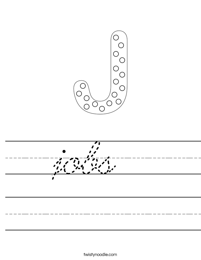 jobs Worksheet - Cursive - Twisty Noodle