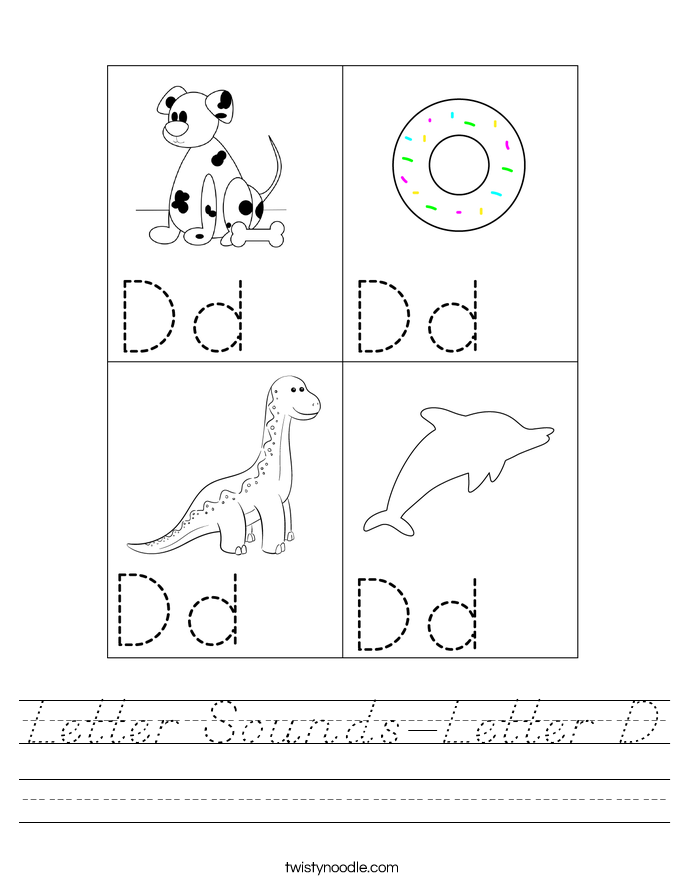 Letter Sounds Letter D Worksheet D Nealian Twisty Noodle letter-sounds-letter-d-worksheet-d-nealian-twisty-noodle