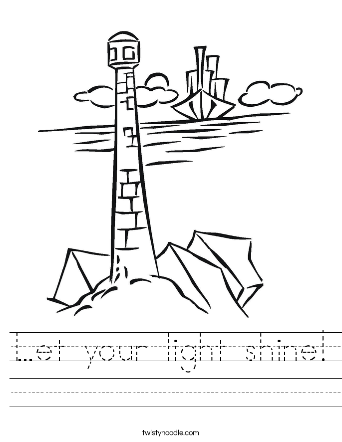 Let your light shine Worksheet - Twisty Noodle Let your light shine Worksheet - Twisty Noodle