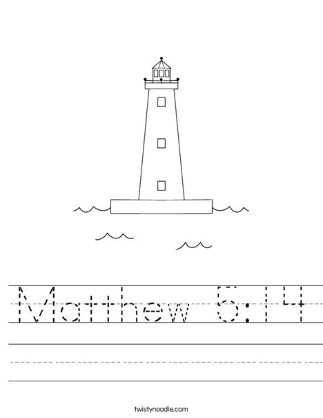 Matthew 5:14 Worksheet - Twisty Noodle