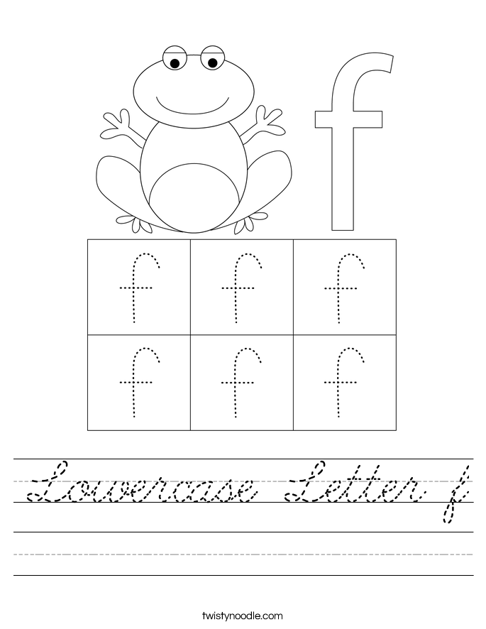 Lowercase Letter F Worksheet Cursive Twisty Noodle Lowercase Letter F Worksheet Cursive Twisty Noodle