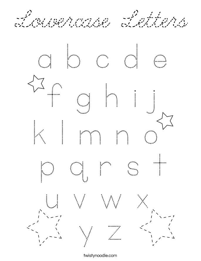 Lowercase Letters Coloring Page - Cursive - Twisty Noodle Lowercase Letters Coloring Page - Cursive - Twisty Noodle