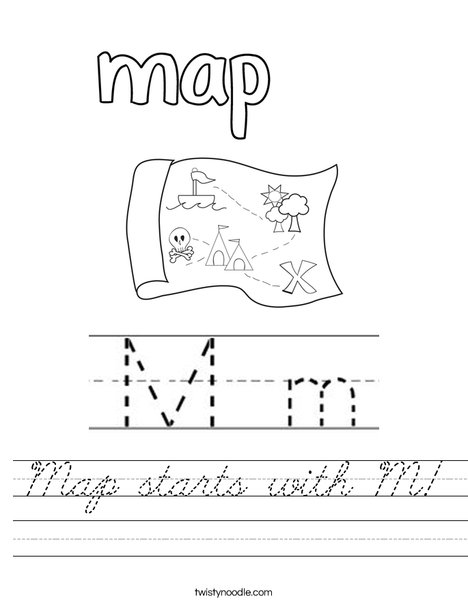 Map Starts With M Worksheet Cursive Twisty Noodle Map Starts With M Worksheet Cursive Twisty Noodle