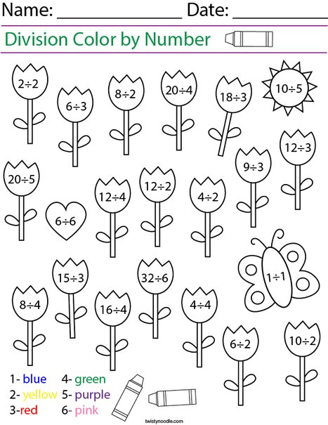 division coloring worksheets
