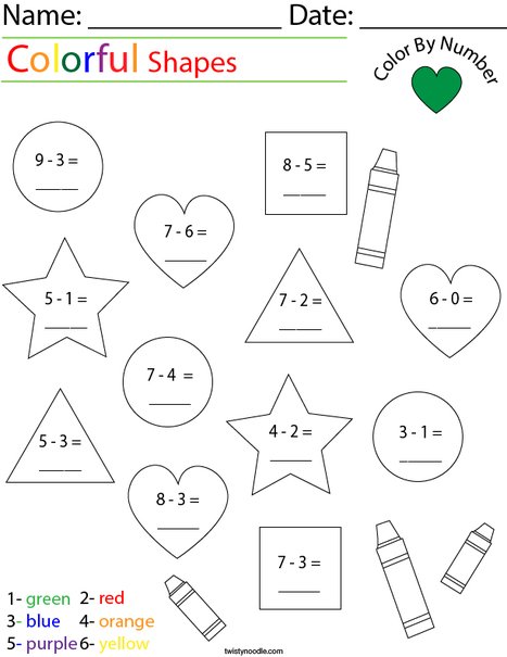 coloring pages of shapes and numbers