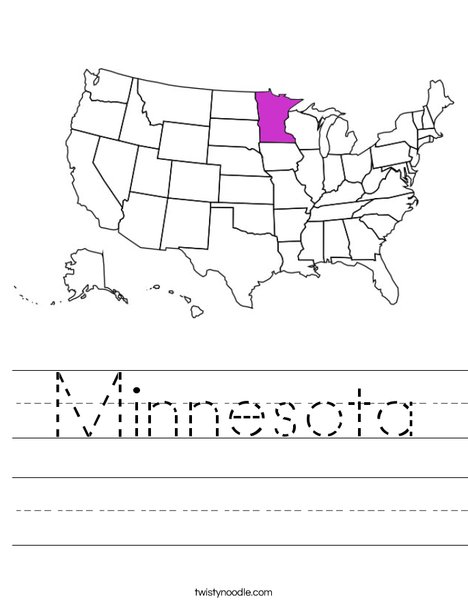 Minnesota Worksheet - Twisty Noodle Minnesota Worksheet - Twisty Noodle