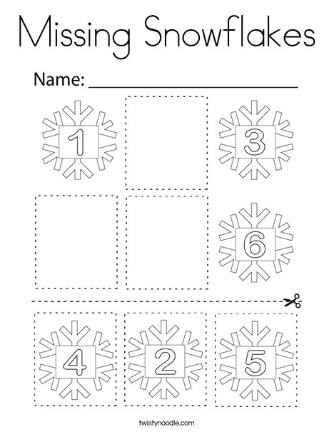 Missing Snowflakes Coloring Page - Twisty Noodle Missing Snowflakes Coloring Page - Twisty Noodle