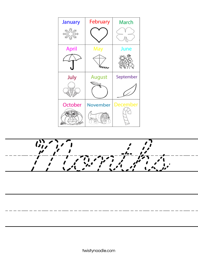 Cursive Months Of The Year Chart Cursive Months Of The Year Chart